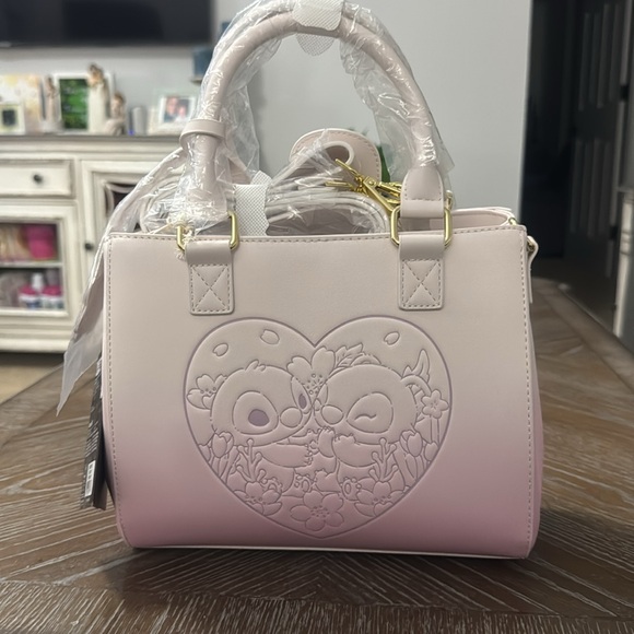 Loungefly | Bags | Loungefly Lilo And Stitch Pink Satchel With Gold ...